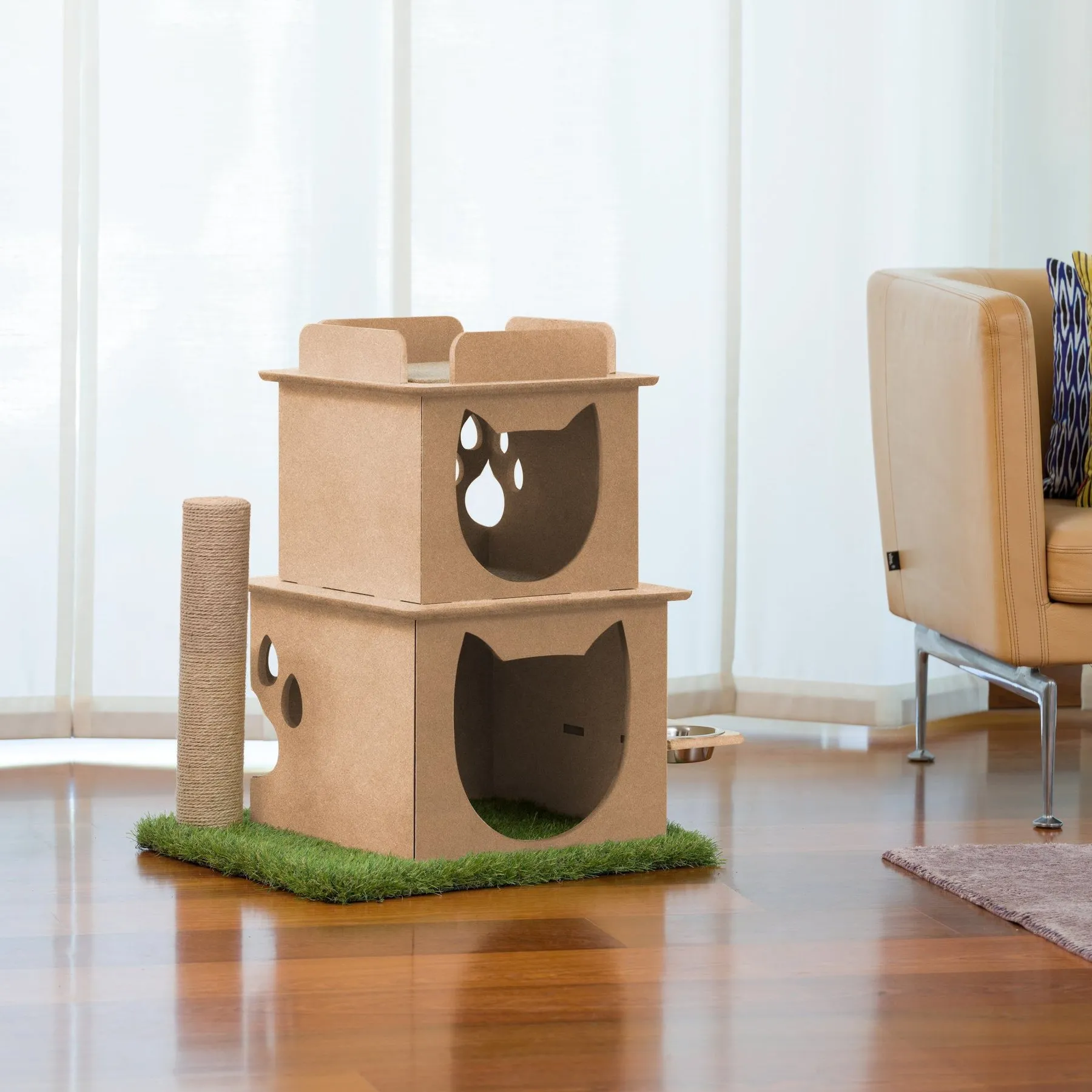 Modern Cat Loft & Wooden Cat House: Premium Beige Hideaway. Shop Now ...