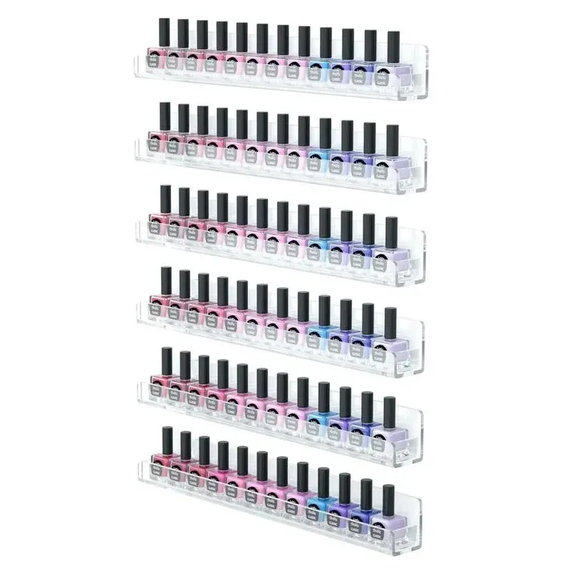 6-Layer Wall-Mounted Acrylic fingernail polish organizer with ...