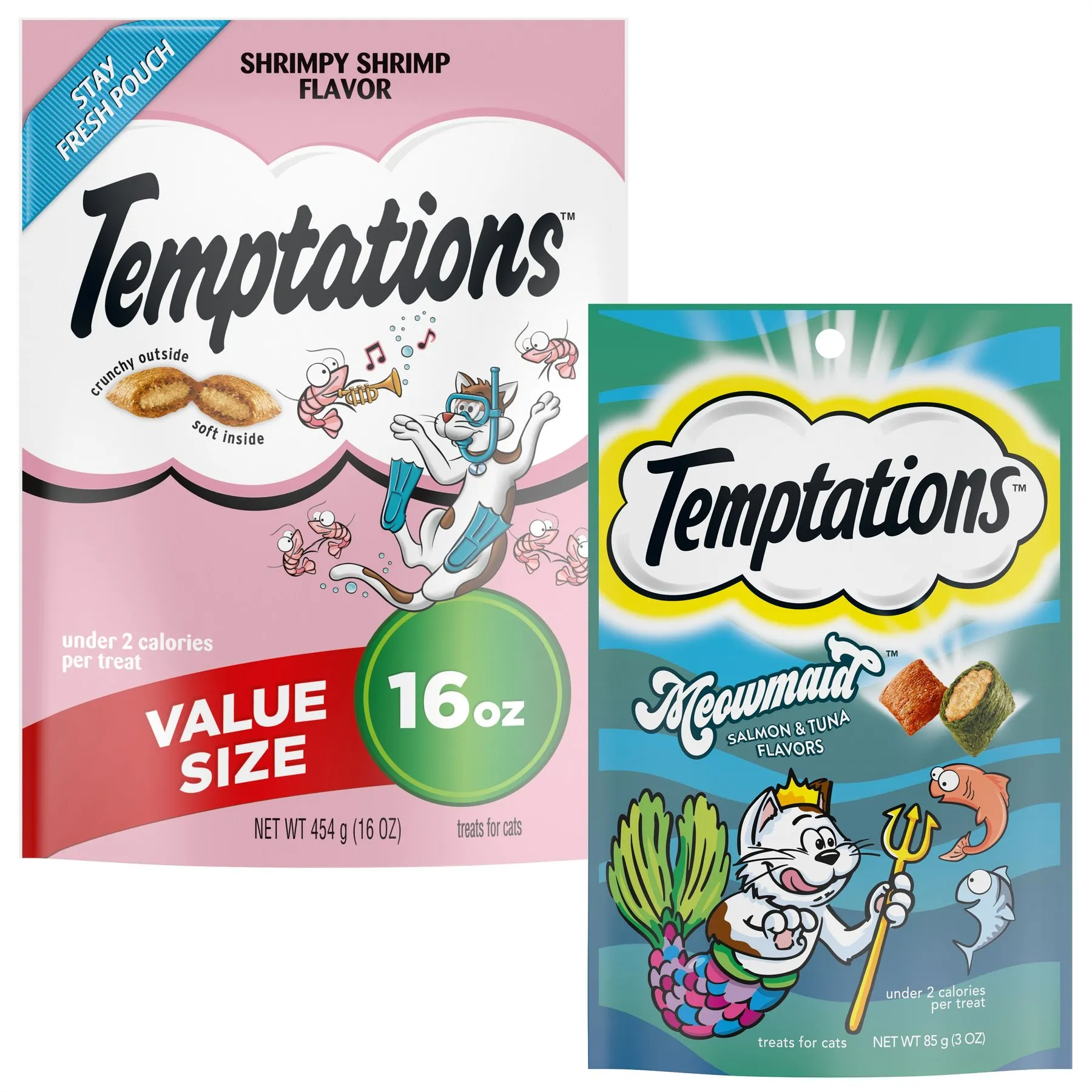Temptations Classic Shrimpy Shrimp Flavor Soft & Crunchy Cat Treats ...
