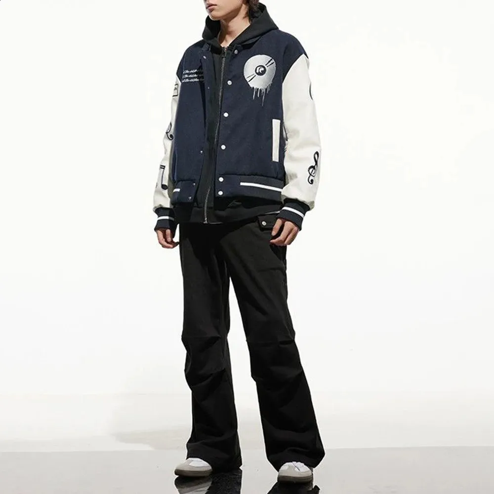 Retro Embroidered Baseball Jacket, Loose American Street Fashion Coat ...