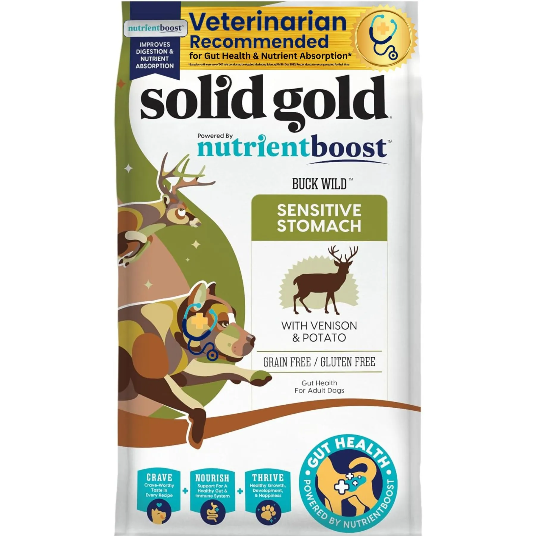 Solid Gold Dry Dog Food Sensitive Stomach Wild Venison & Potato Recipe ...