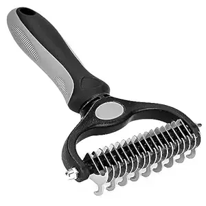Double-Sided Undercoat Rake for Dogs & Cats: Effective Dog Deshedding ...