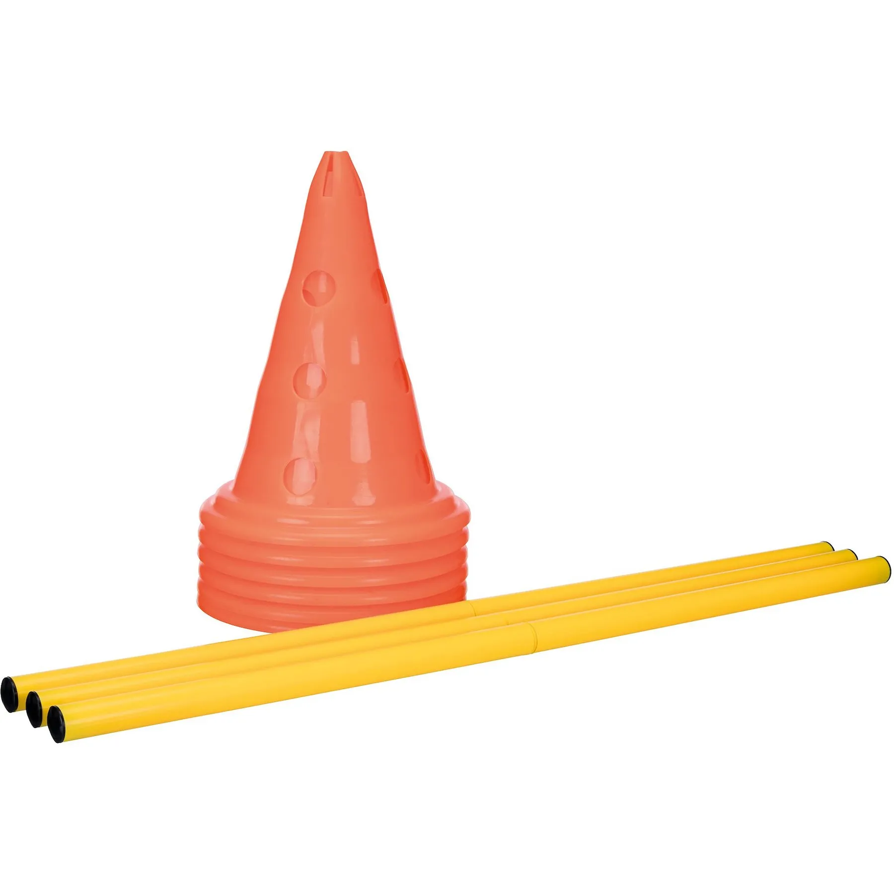 Dog Agility Hurdle Cone Set - 6 Pack, Orange/Yellow - Adjustable Height ...