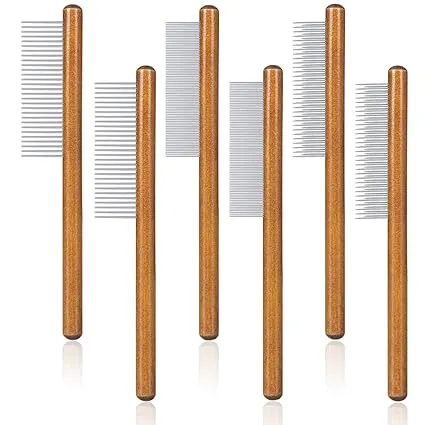 DHgate.com:6-Piece Pet Grooming Comb Set - Solid Wooden Cat & Dog Combs ...