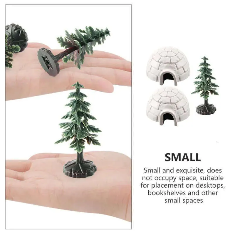 Igloo Miniature Christmas Tree Figure Play Set Arctic Plush Toy Playset ...