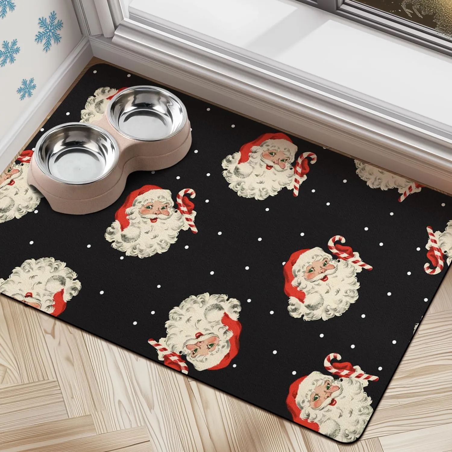 Absorbent Pet Food Dish Mat: Non-Slip Dog Bowl Mats for Food & Water ...