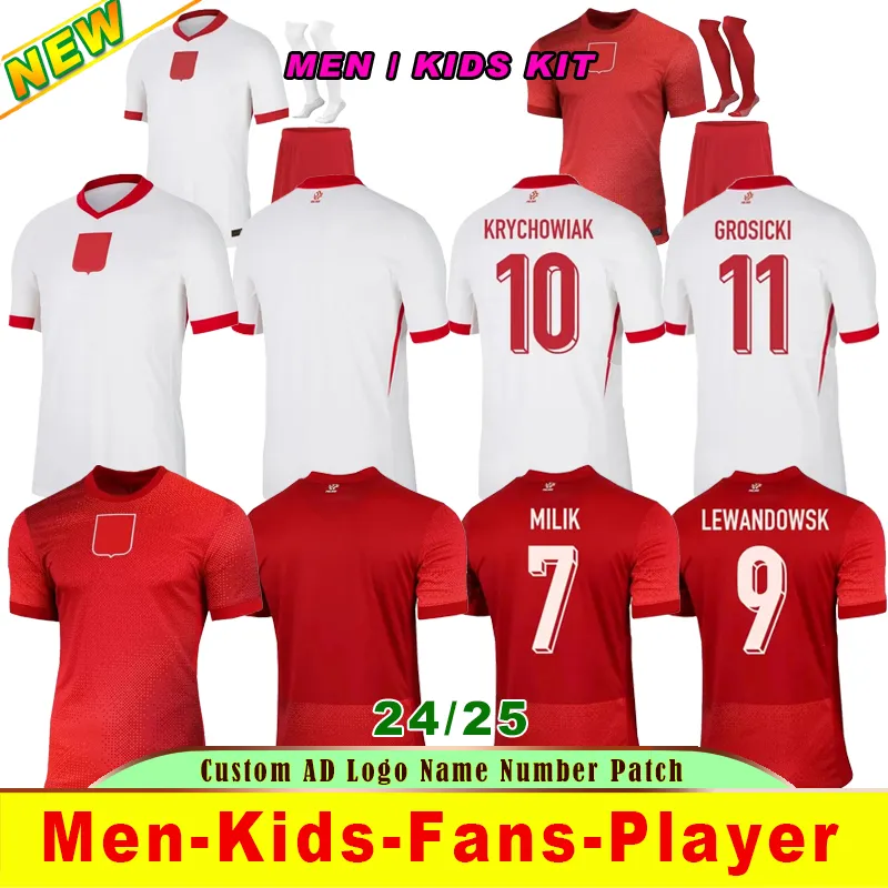 Poland Jersey Home Soccer Kit: Lewandowski, Zielinski, & More Men's ...