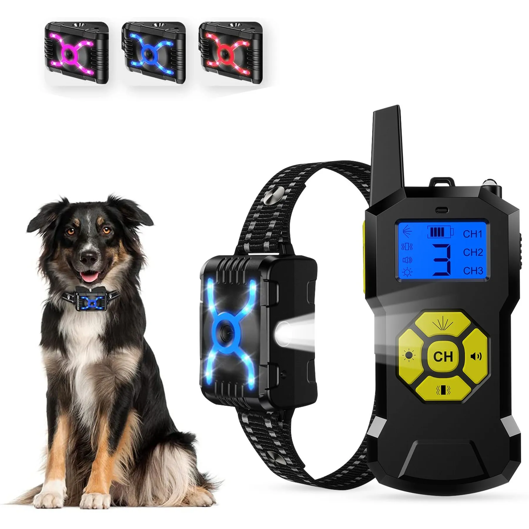 Rechargeable Remote Dog Training Collar with Deterrent Spray - Black ...