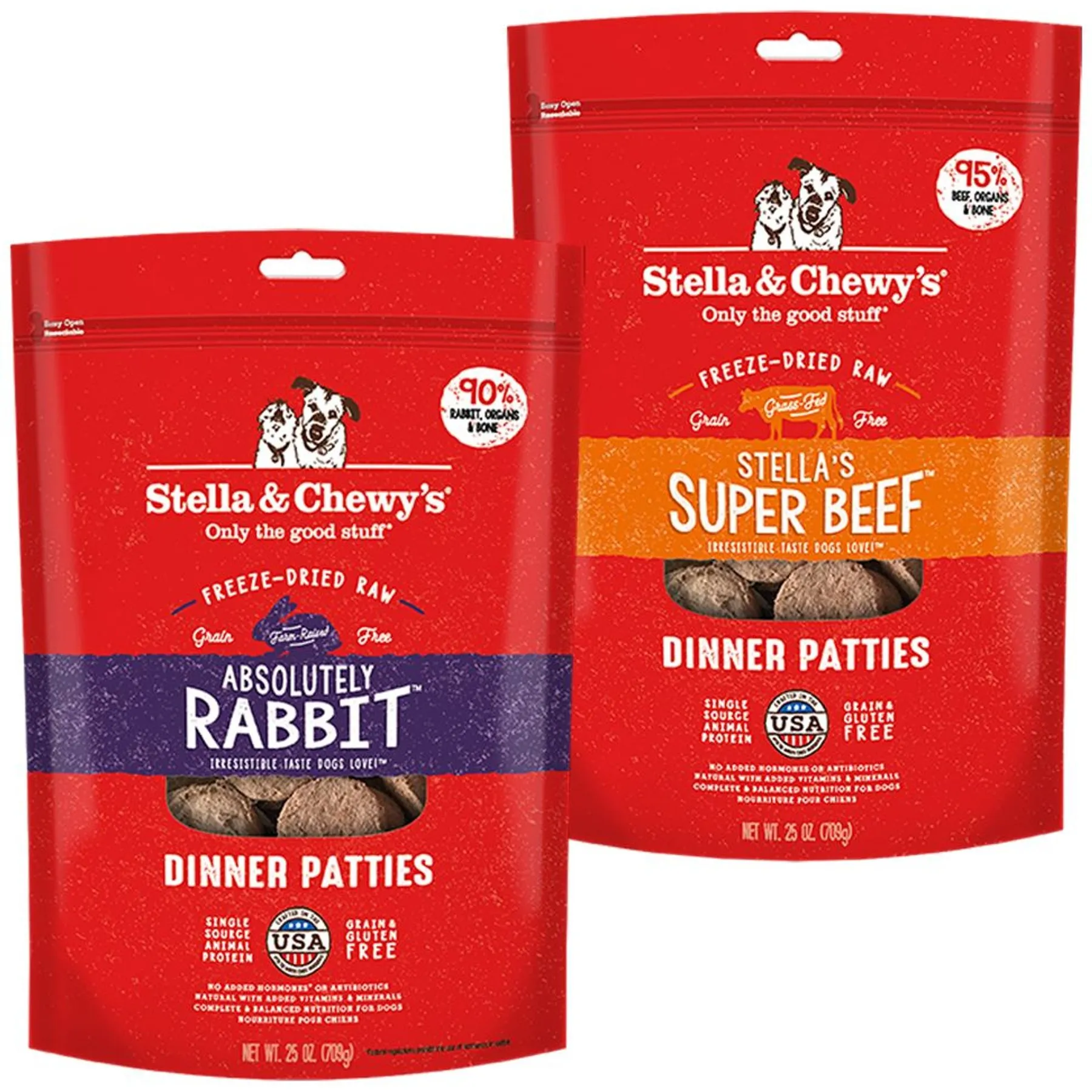 Stella & Chewy's Absolutely Rabbit Freeze-Dried Raw dogs dinner Patties ...