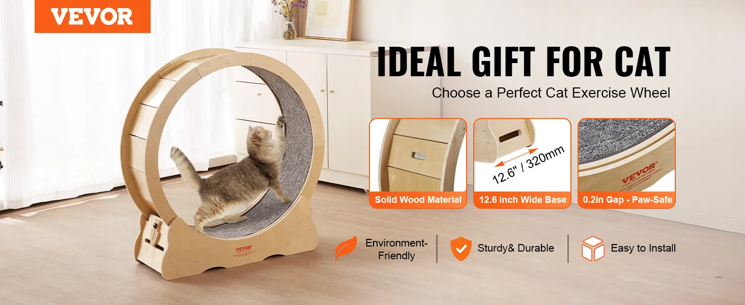 VEVOR 35.8in Cat Exercise Wheel Quiet Cat Treadmill For Indoor Fitness ...