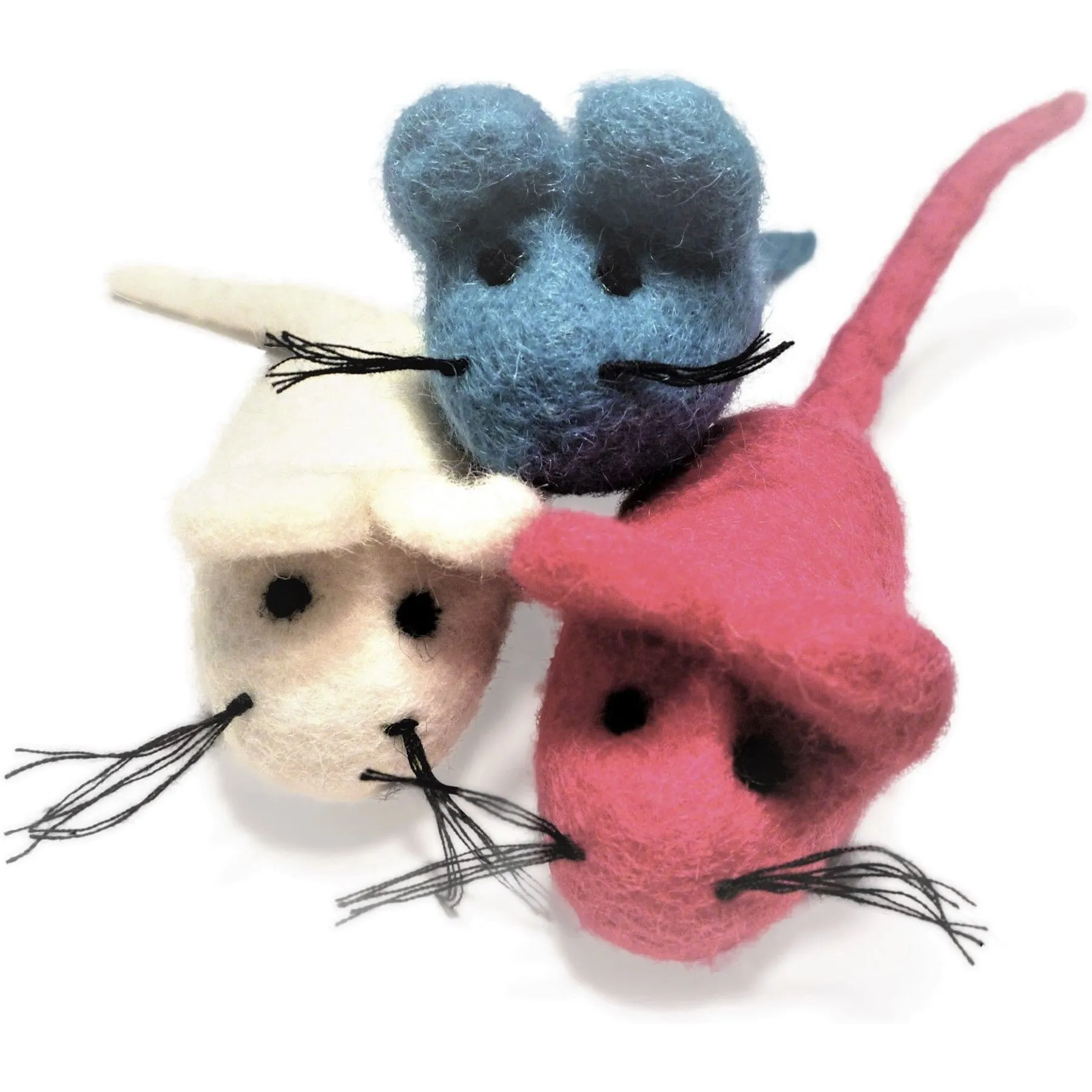 Felted Wool Cat Toys, 3 Pack - Little Mice Toys for Cats! Premium ...