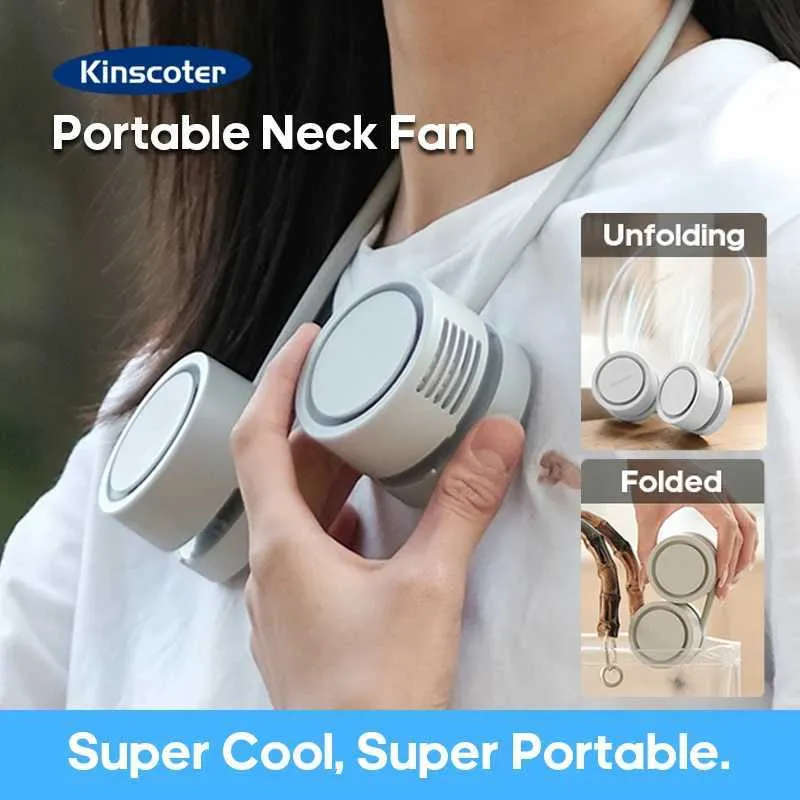 Portable Air Coolers Portable Neck Fan Rechargeable 1600mAh Foldable ...