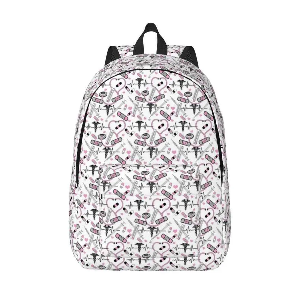 Cute Stethoscope Nurse Medical Doctor EKG Pattern Kuromi Backpack For ...