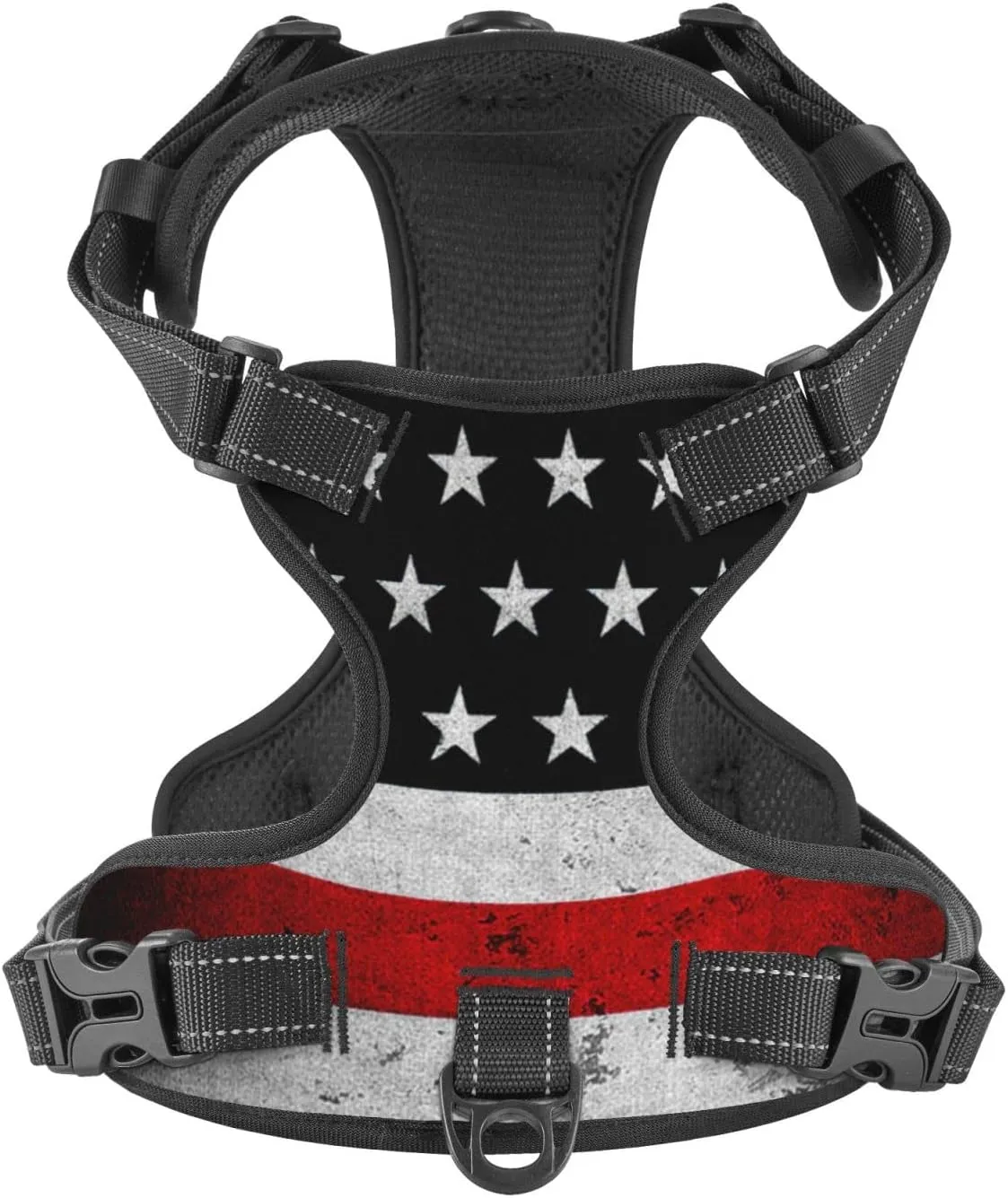 USA Flag Dog Harness - Reflective, No-Pull Vest for Small, Medium ...