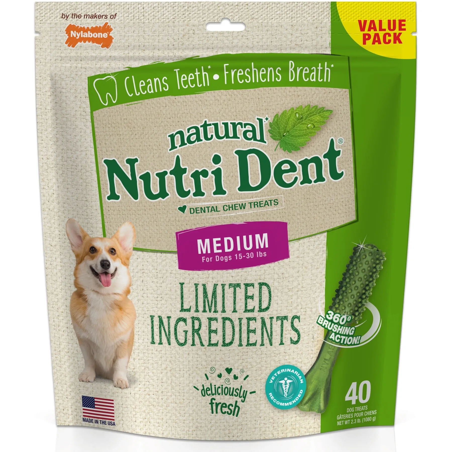 DHgate.com:Nylabone Nutri Dent Medium Dog Chew - Natural Dental Fresh ...