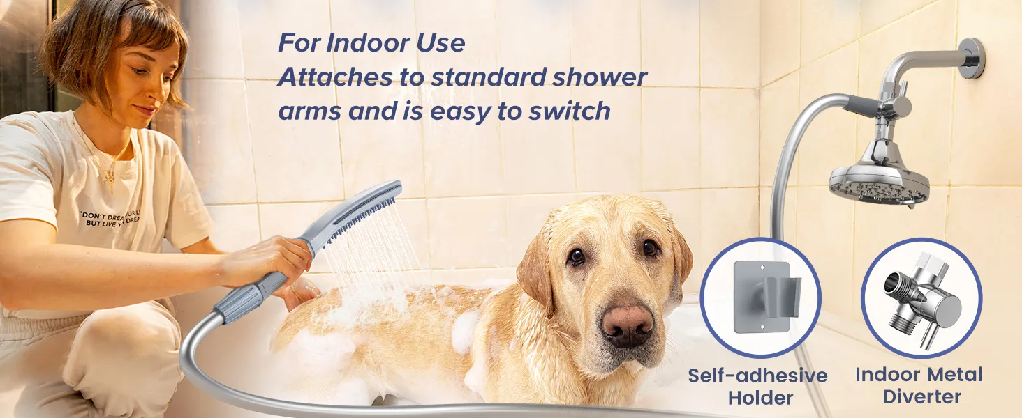 Dog Shower Attachment: 3-Spray Mode, One-Button Control, 8-Foot Hose ...