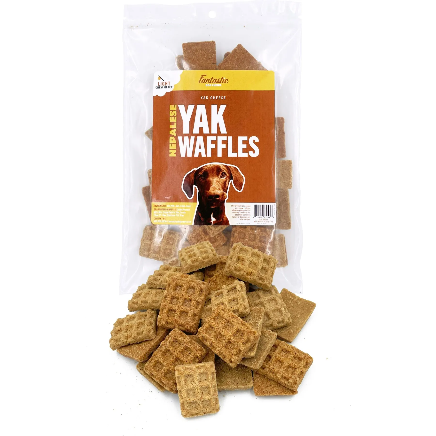 Yak Cheese Waffles Dog Treats - Long Lasting, Natural Dog Chews, 4oz ...