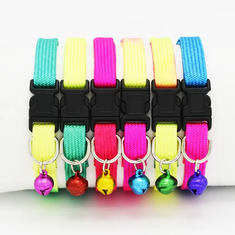 Colorful Nylon Dog & Cat Collars with Bell - Durable Pet Accessories ...