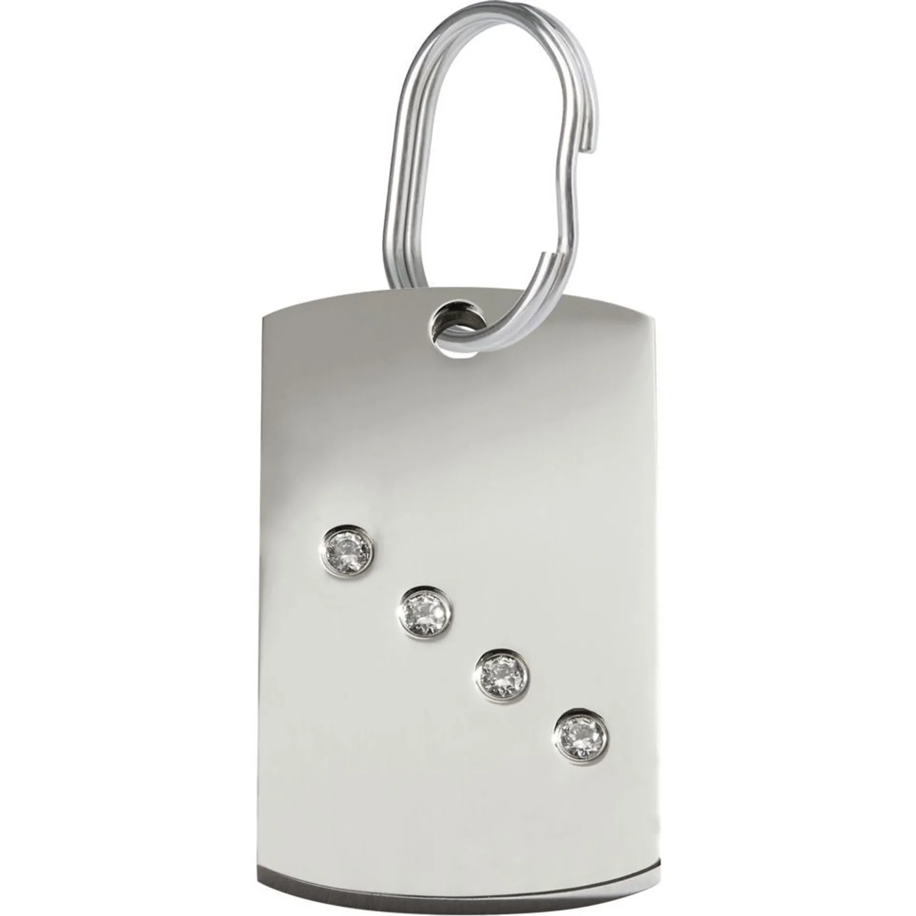 Premium Stainless Steel Pet ID Tag with Crystal Accent - Personalized ...