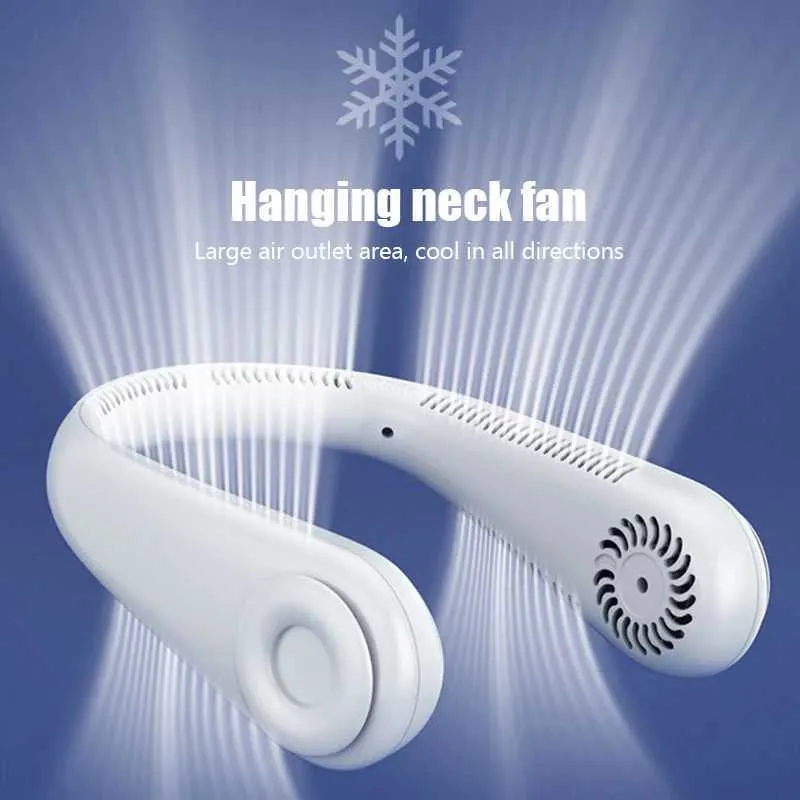Rechargeable Portable Cooling Neck Fan With Long Battery Life, Blade ...