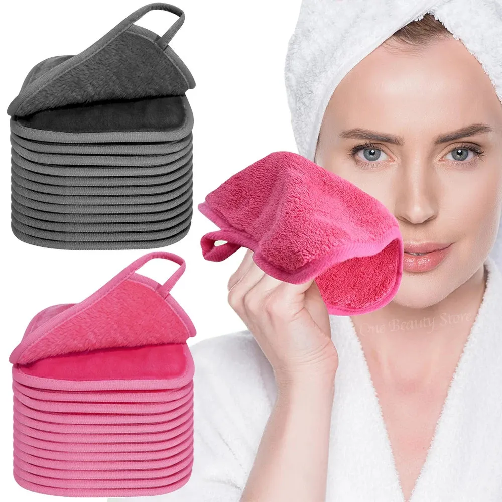 Reusable Facial Cleansing Pads Set 12-Piece - Soft Microfiber Makeup ...