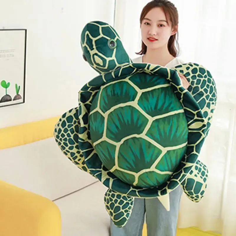 Large Turtle Stuffed Animal: Soft Tortoise Plush Doll Cushion, PP ...