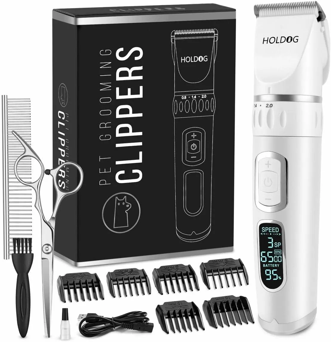 Professional Pet Clippers: Heavy Duty, Low Noise, 3-Speed - Grooming ...