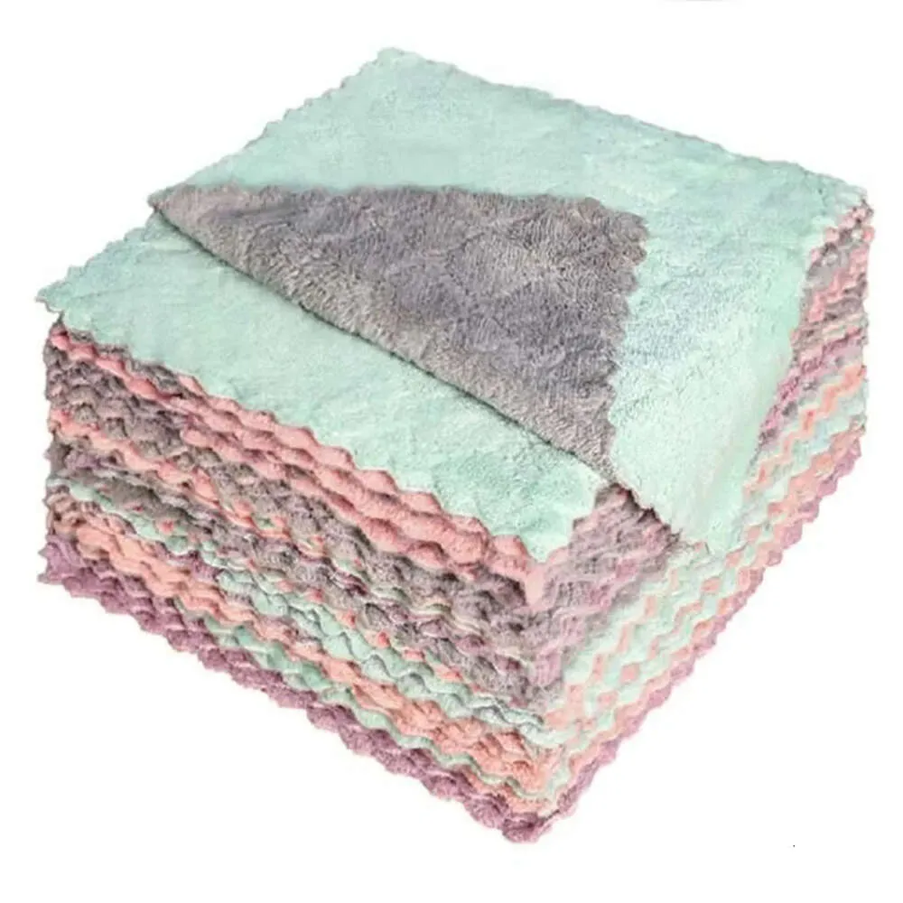 Ultra-Absorbent Microfiber Cleaning Cloths for Kitchen, Double-Layer ...