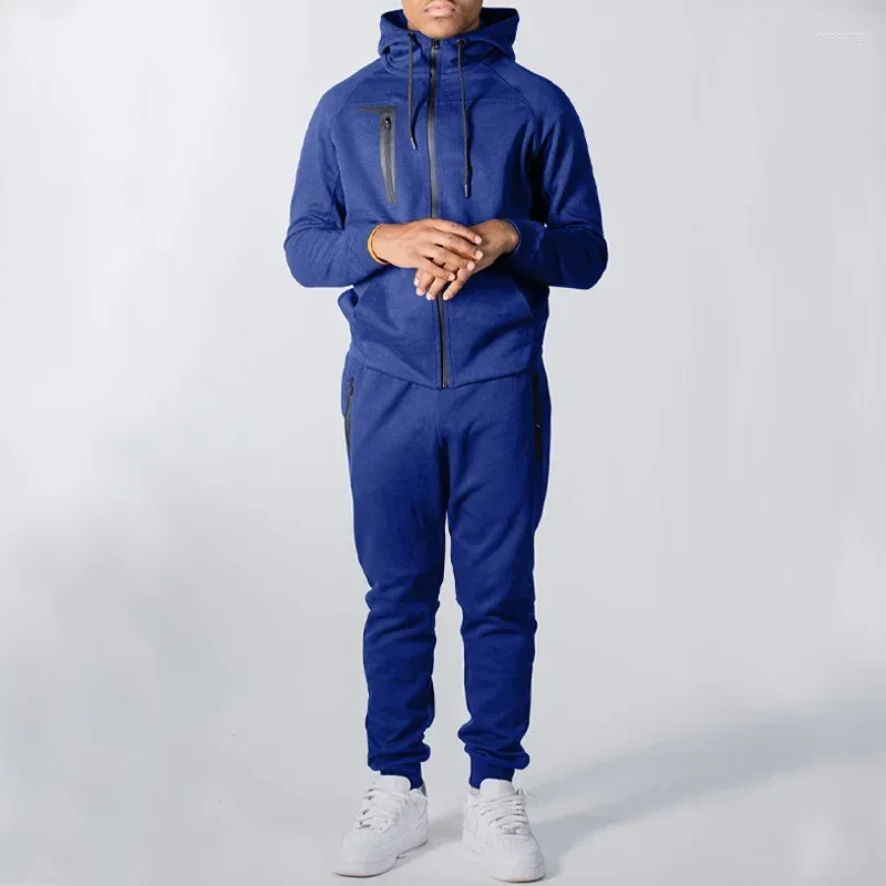 Winter Mens Polyester Satin Tracksuit Set With Zipper Closure For ...