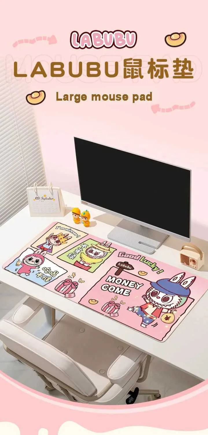 Labubu Game Lock Edge Miffy Mouse Pad Kawaii Cartoon Design, High ...