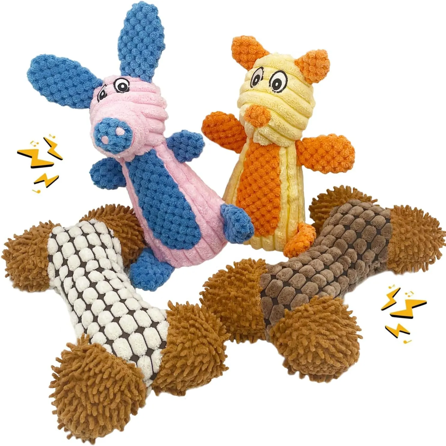 DHgate.com:Plush Dog Toys 3 Pack - Squeaky, Interactive Chew Toys for ...