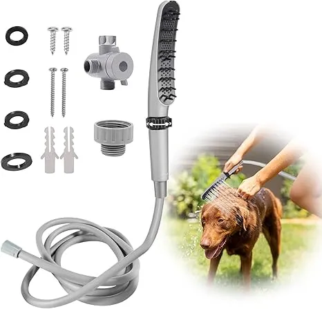 Premium Dog Shower Kit with 4 Spray Settings & 9ft Hose - Easy Install ...