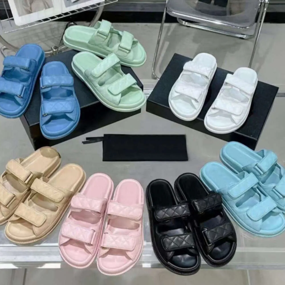 Designer Slippers Women Padded Sandals Calf Leather Sandals Classic ...