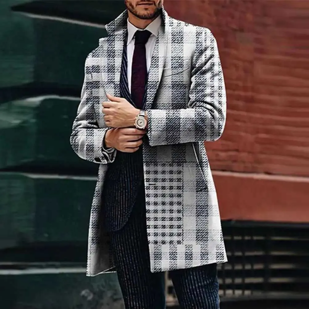 Men's Long Jackets: Fashionable Windproof Business Jacket with Pockets ...