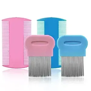 SKYPIA Combs Set, 4 Packs Pet Lice Combs For Cats Dogs Plastic And ...