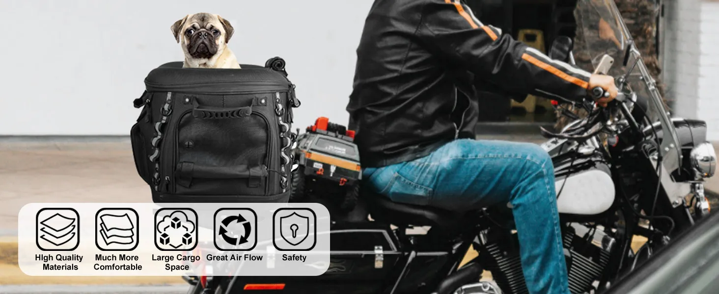 Portable Pet Carrier for Motorcycle or ATV - Voyager Dog Carrier Crate ...
