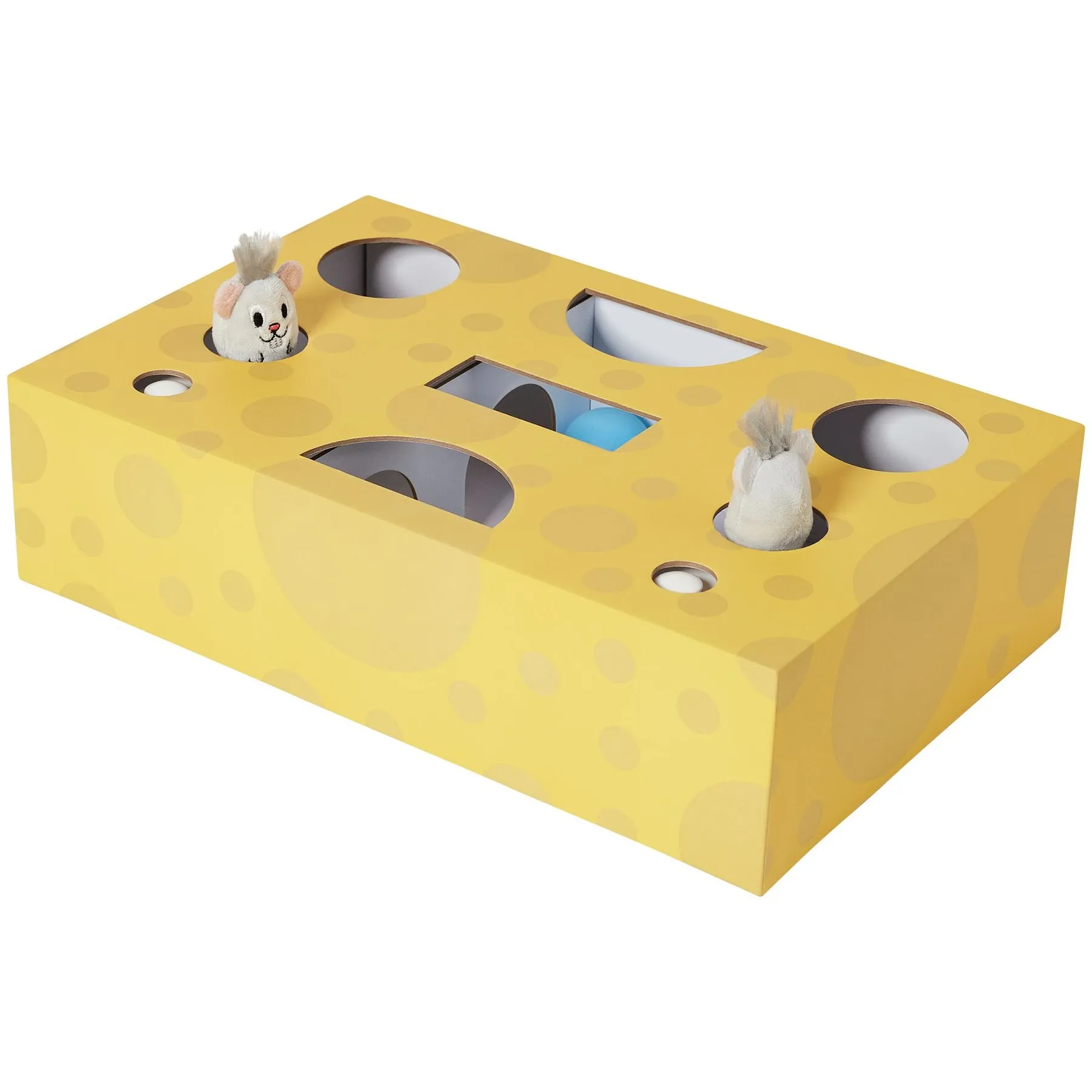 Frisco Cheese Interactive Maze Cardboard Cat Target Toy Box With Catnip ...