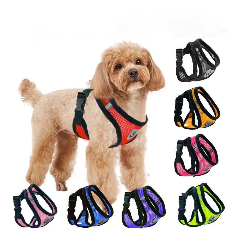 DHgate.com:Soft Breathable Mesh Dog Harness for Small & Medium Dogs ...