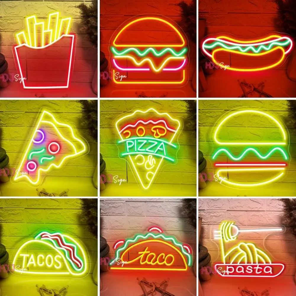 Chips Neon Light Led Lights French Fries Neon Sign For Restaurant ...