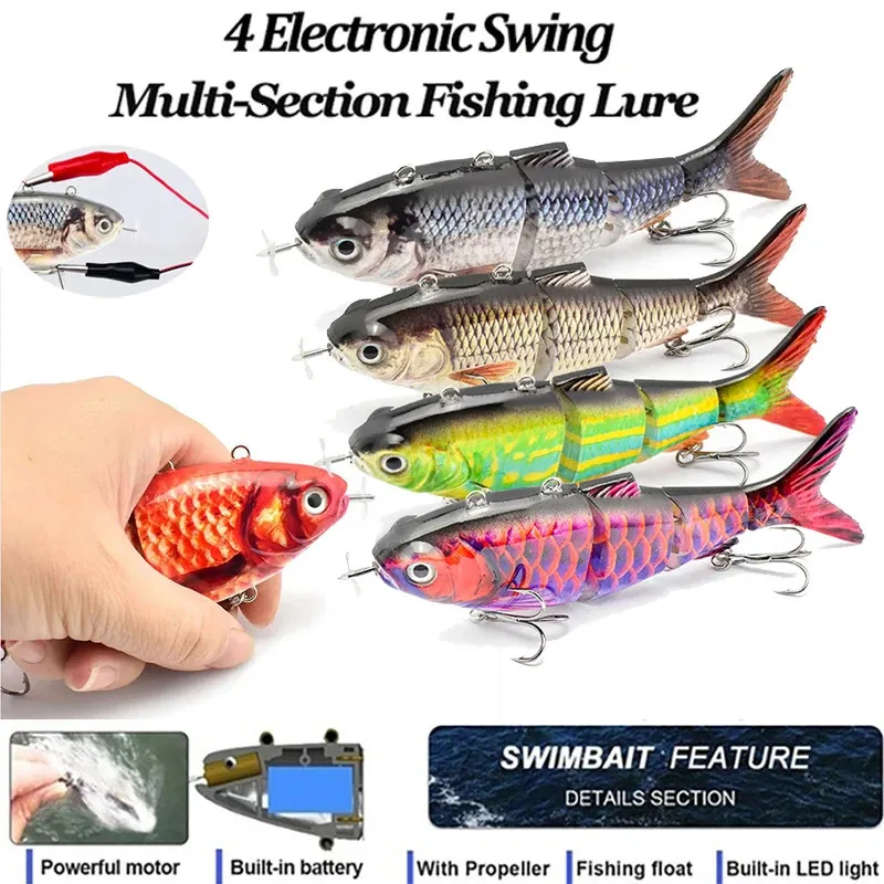 Electric Swimming Fishing Lure with LED Light - USB Rechargeable ...
