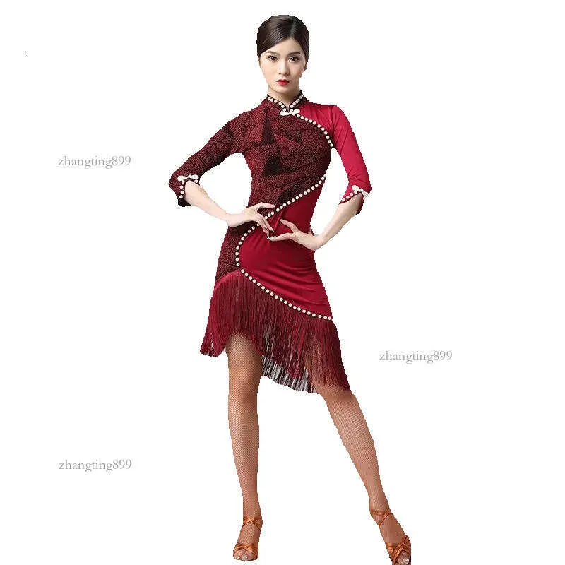 High Neck Women's Stage Wear Cheongsam Dance Dress | Spandex Stretchy ...