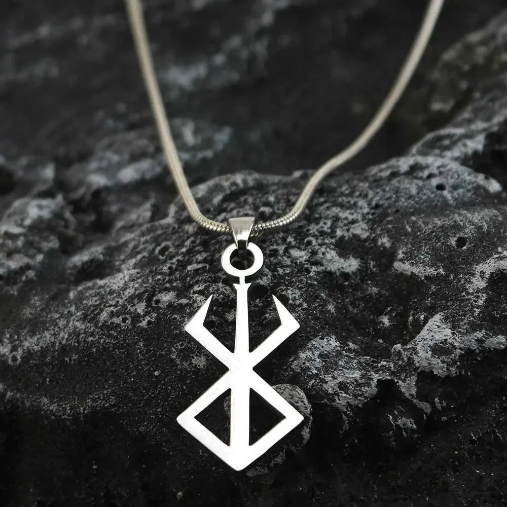 Berserk Viking Mythology Men's Chain Upside Down Cross Necklace With ...