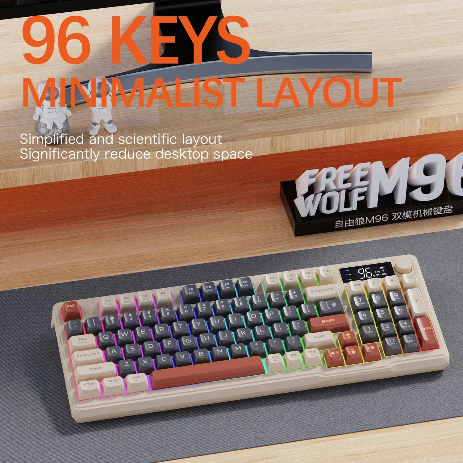 M96 Wireless Keyboard Bluetooth Free Wolf Gaming DualModeMulvice ...