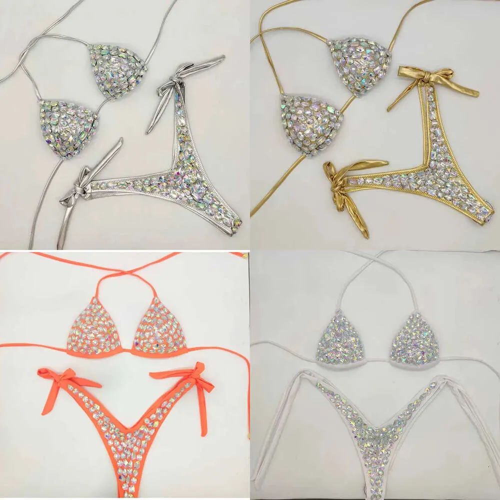 Charming Bikini Top with Diamond Bikini Set: Open Swimwear, Push Up ...