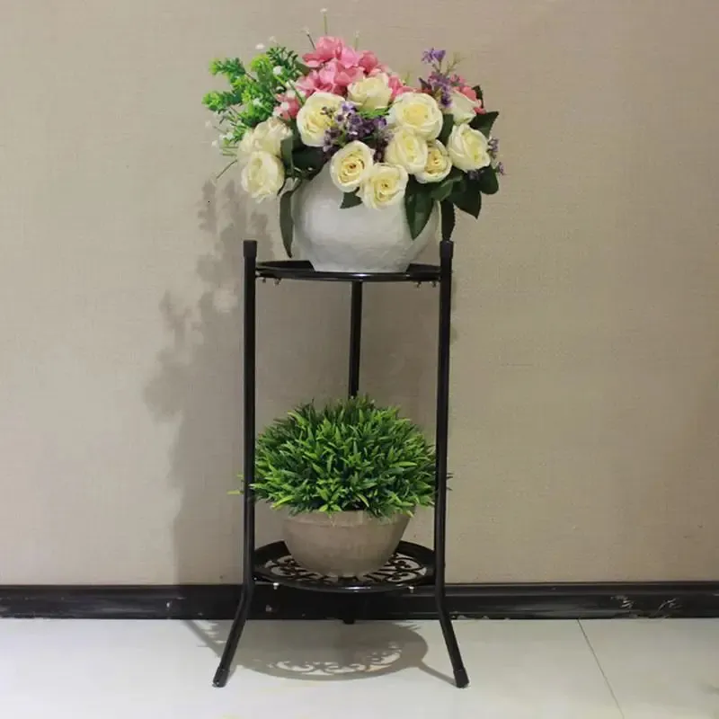 Metal 2 Tiered Plant Stand For Indoor/Outdoor Home Decoration Tall Shelf For Flower Pot And ...
