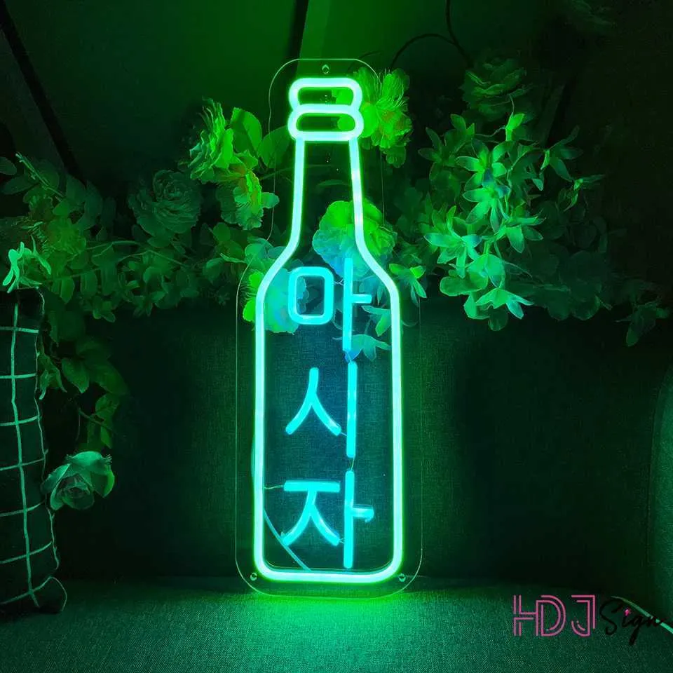 Korean Bud Light Beer Neon Sign For Home Bar And Kitchen Decor 3D LED ...