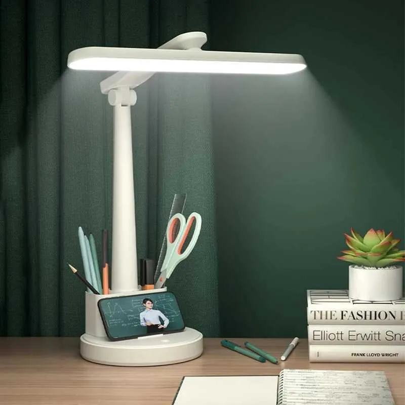 Foldable LED Desk Lamp with USB Charger - Rechargeable, Eye Protection ...