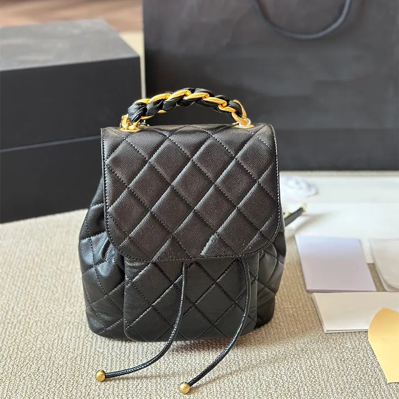 Designer Mini Backpack Purse: Small Leather Backpack With Chain Flap ...