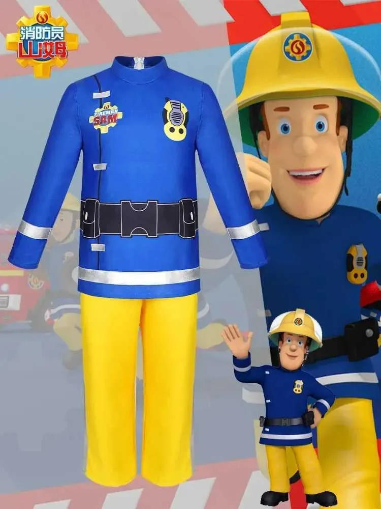 Childrens Party Costume Firefighter Suit Role Play Outfit For Kids ...