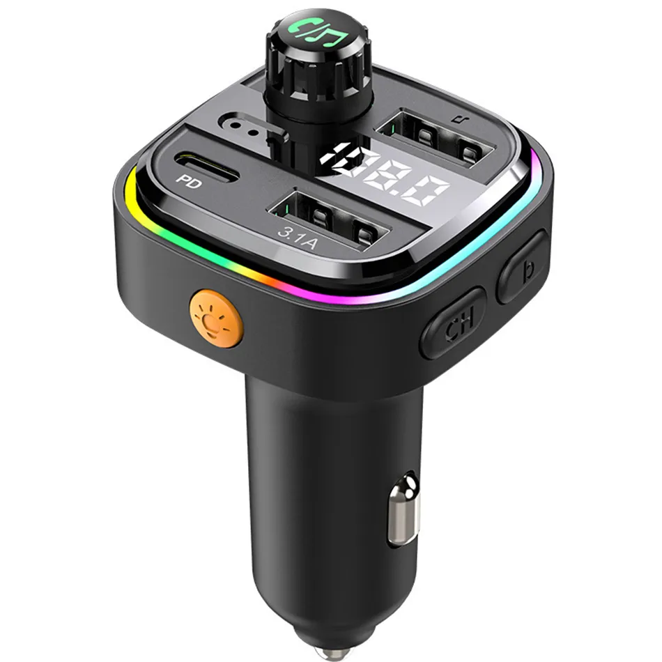 Car MP3 Player Bluetooth Car Kit with FM Transmitter and 5V 3.1A USB ...